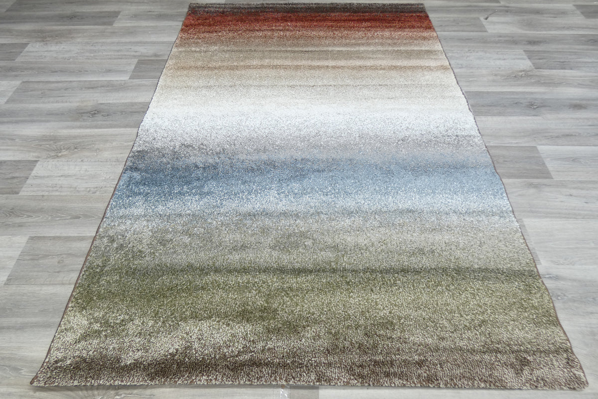 Kimya Collection Gradient Earth Tone Rug with Warm Rust and Soft Green ...
