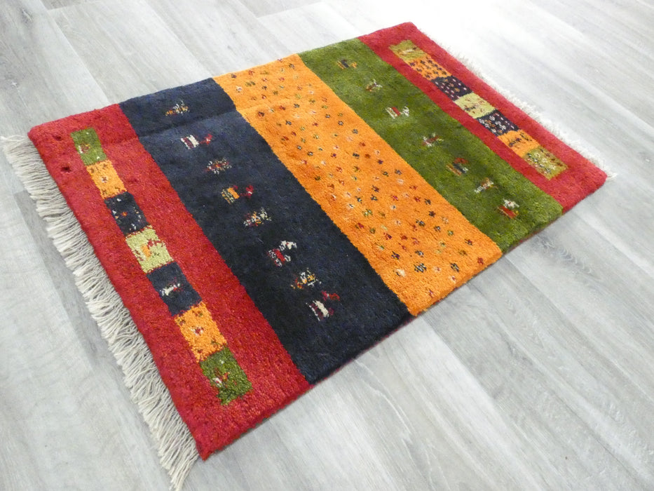 Authentic Persian Hand Knotted Gabbeh Rug Size: 85 x 60cm — Rugs Direct