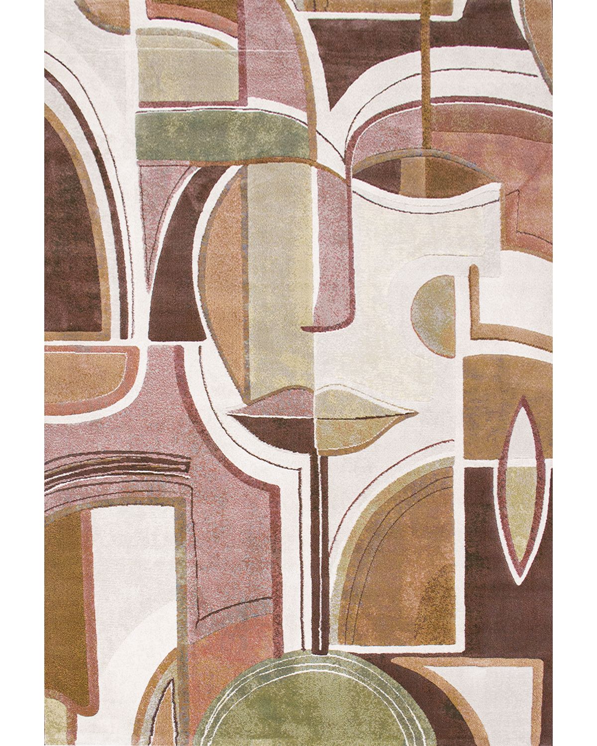 Galleria Modern Abstract Face Design Argentum Rug — Rugs Direct
